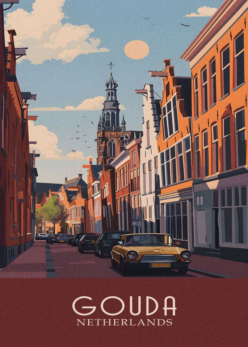 'Gouda city Netherlands' Poster, picture, metal print, paint by Travel ...