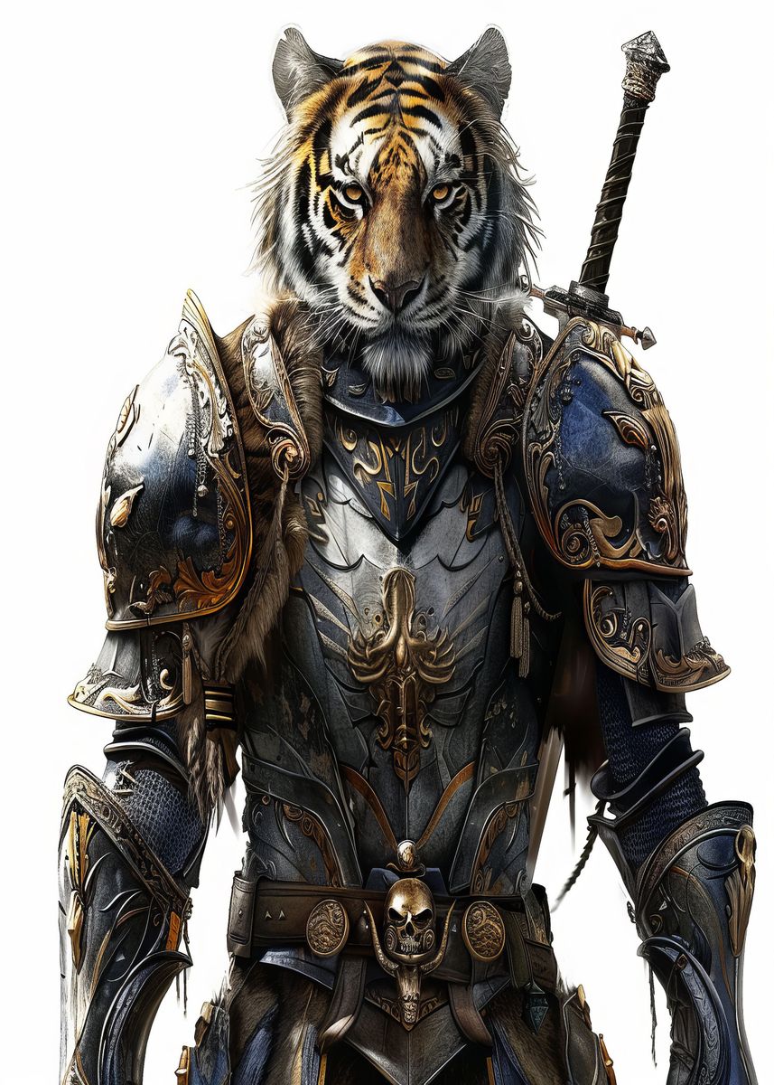'Tiger Knight' Poster, picture, metal print, paint by Henning Seifert ...