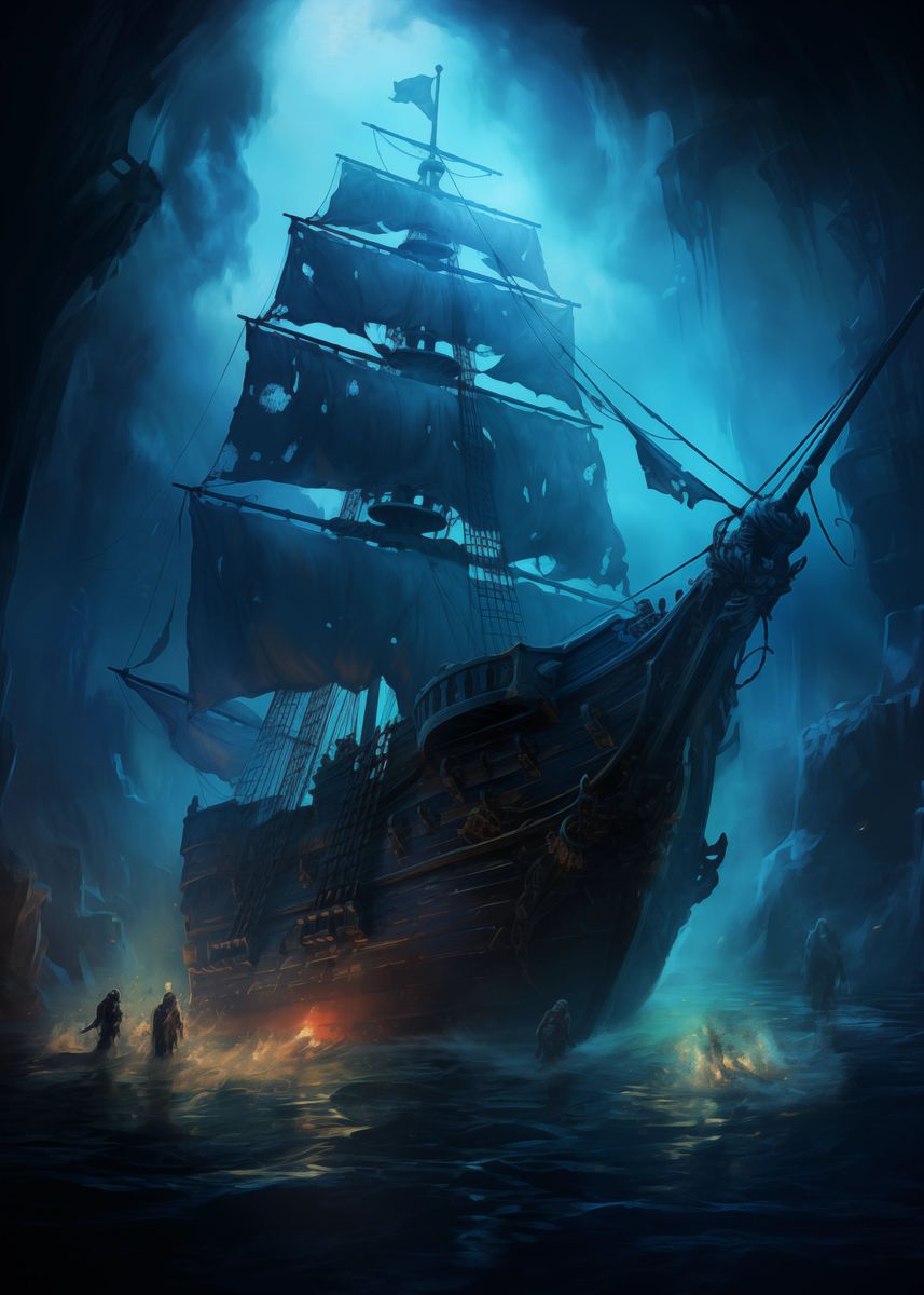 'Fantasy Pirate Ship' Poster, picture, metal print, paint by Conor ...