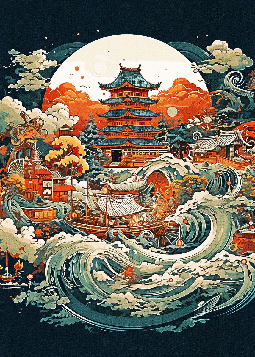 'Japan Minimalist' Poster, picture, metal print, paint by Ammar Zain ...