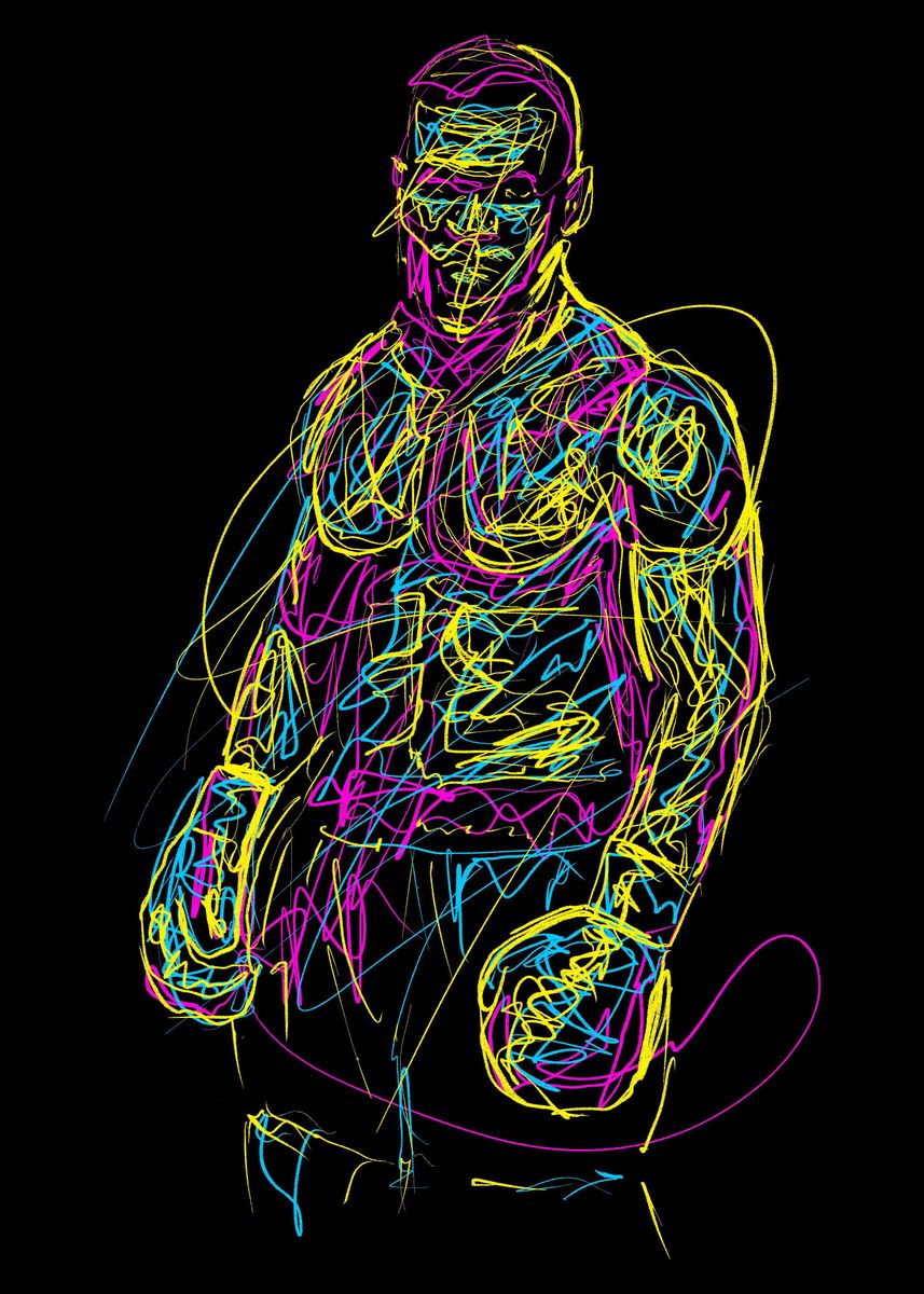 'boxing scribble art2' Poster, picture, metal print, paint by Izmo ...