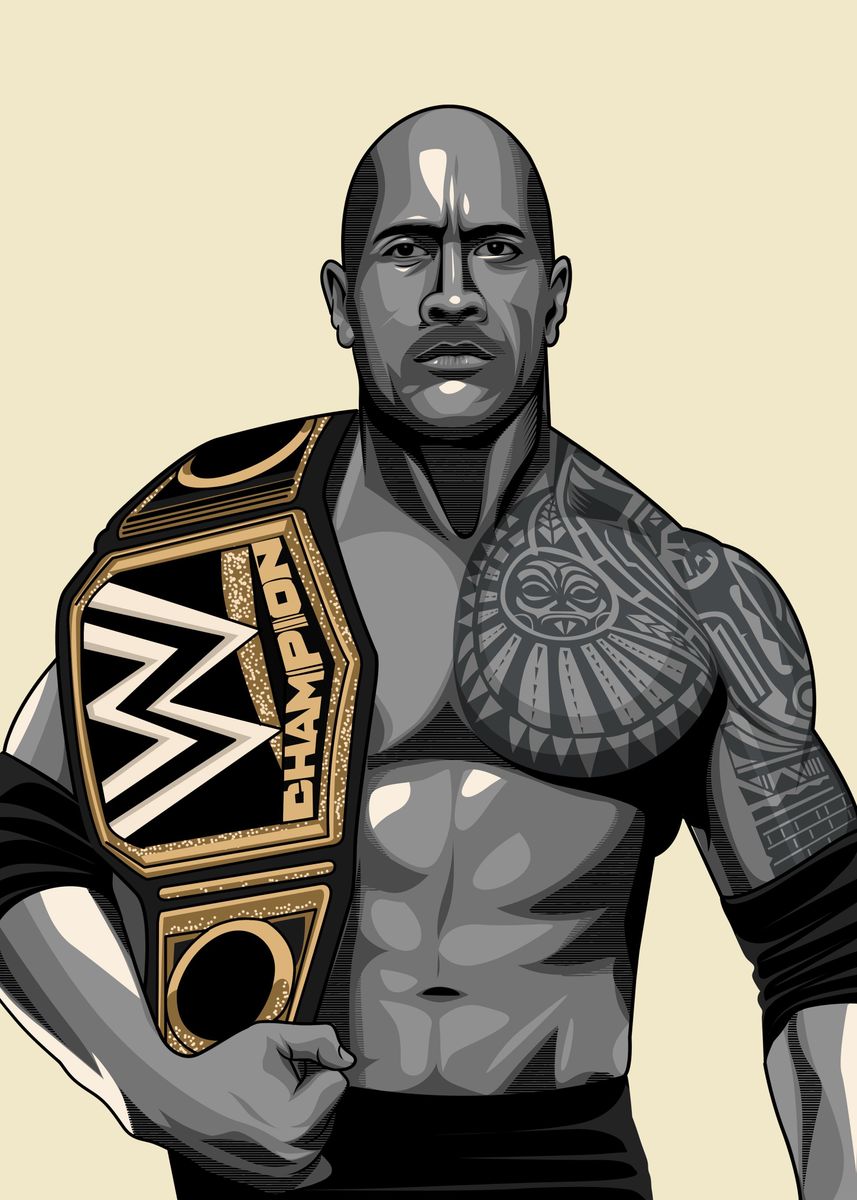 'The rock' Poster, picture, metal print, paint by Zell Zell | Displate