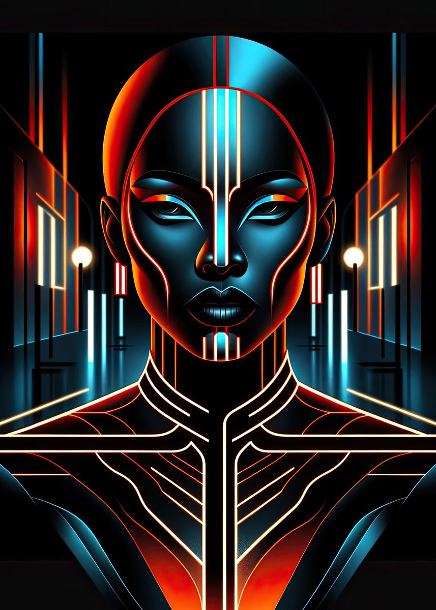 'Neon Deco Artwork' Poster, picture, metal print, paint by Markus von ...