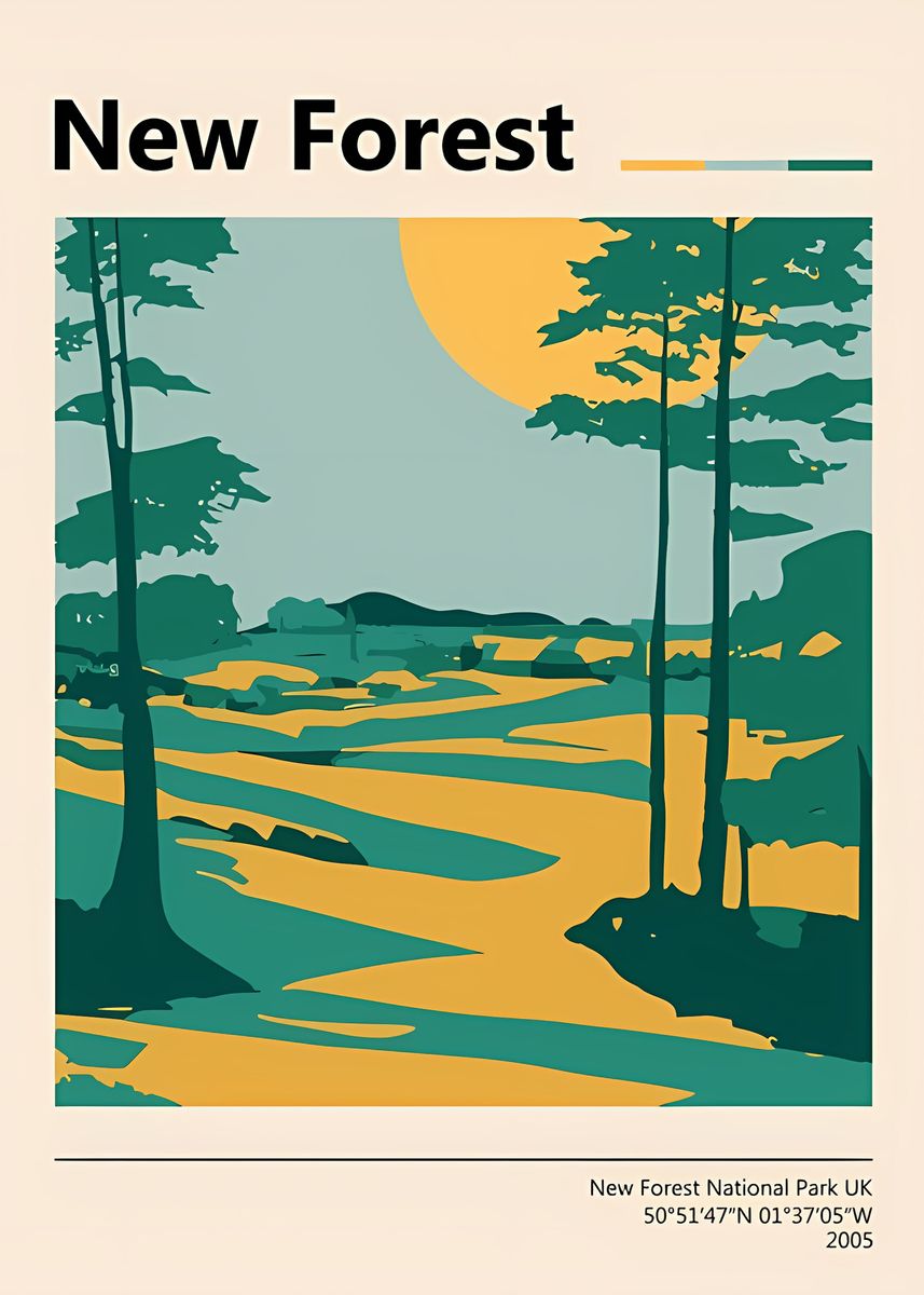 'New Forest National Park' Poster, picture, metal print, paint by ...