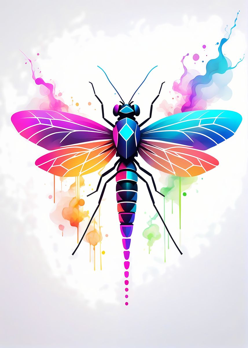 'Geometric Color Mosquito' Poster, picture, metal print, paint by ...