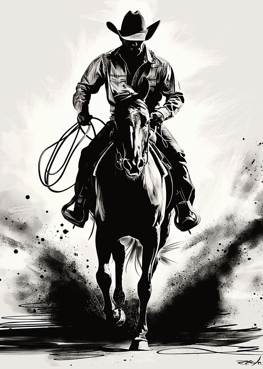 'The Lone Rider' Poster, picture, metal print, paint by Space Art ...