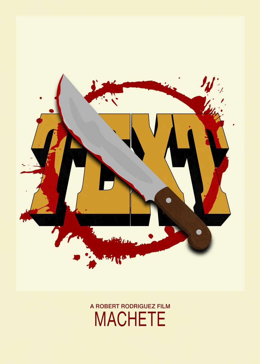 'N037 Min Machete' Poster, picture, metal print, paint by Creatify Publishing | Displate