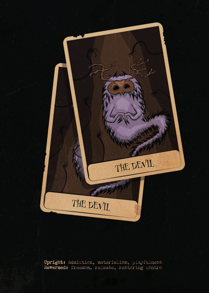 'The Devil Tarrot Card' Poster, picture, metal print, paint by Anne ...