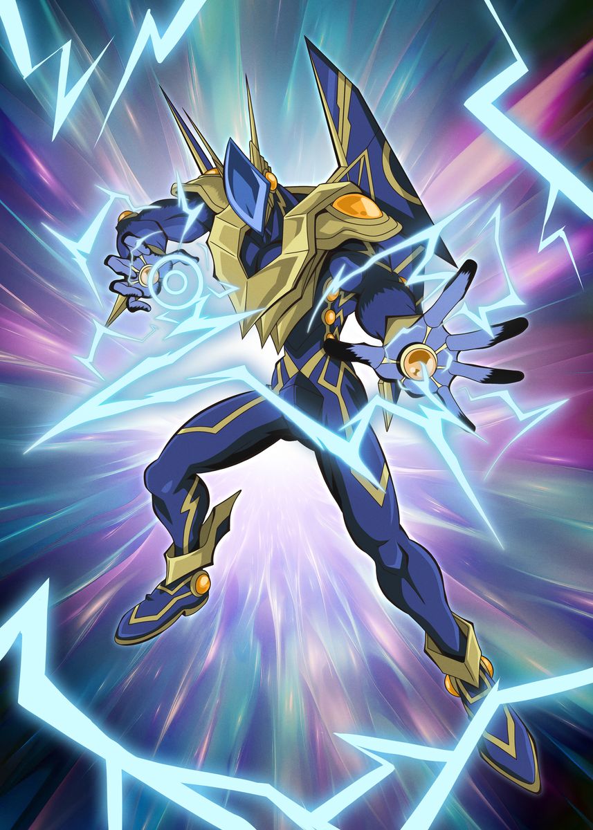 'Sparkman' Poster, picture, metal print, paint by Yu-Gi-Oh! | Displate