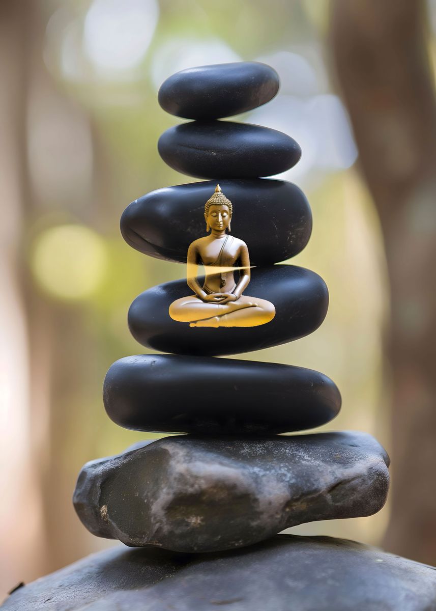 'Buddha Rock balancing' Poster, picture, metal print, paint by Vendzi ...