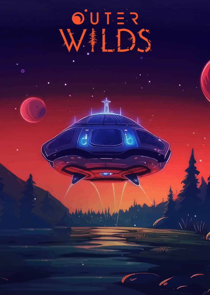 'sky ufo outer wilds' Poster, picture, metal print, paint by Makaryo Joyo | Displate