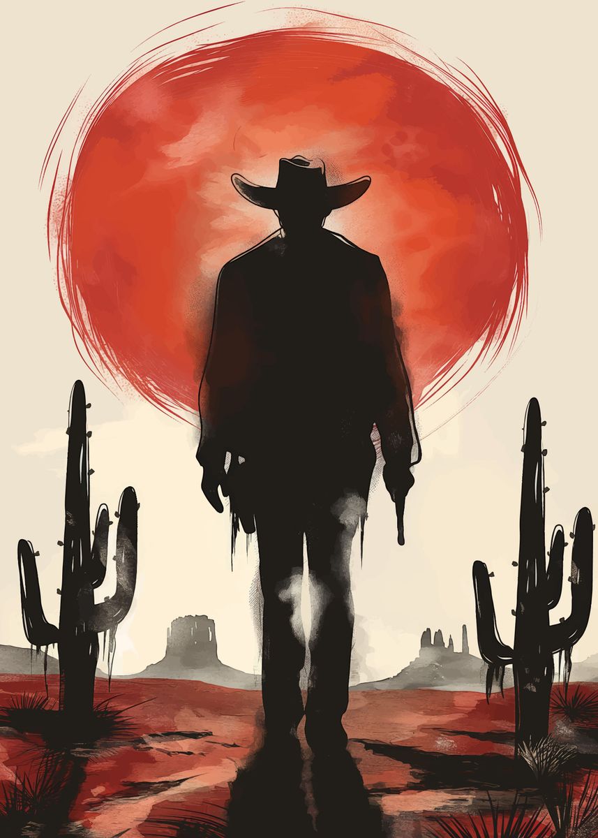 'Sunset Riders' Poster, picture, metal print, paint by Space Art | Displate