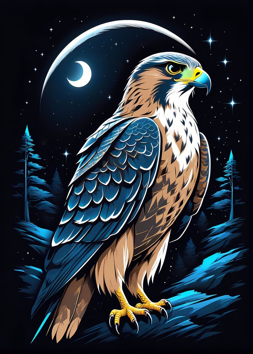 'Mystical Falcon' Poster, picture, metal print, paint by Imagination ...