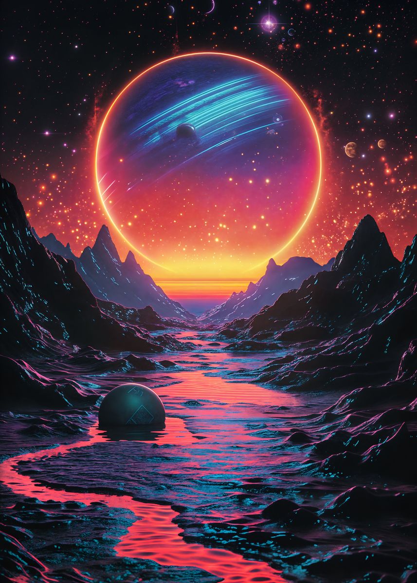 'Space river' Poster, picture, metal print, paint by FusionDesigns ...