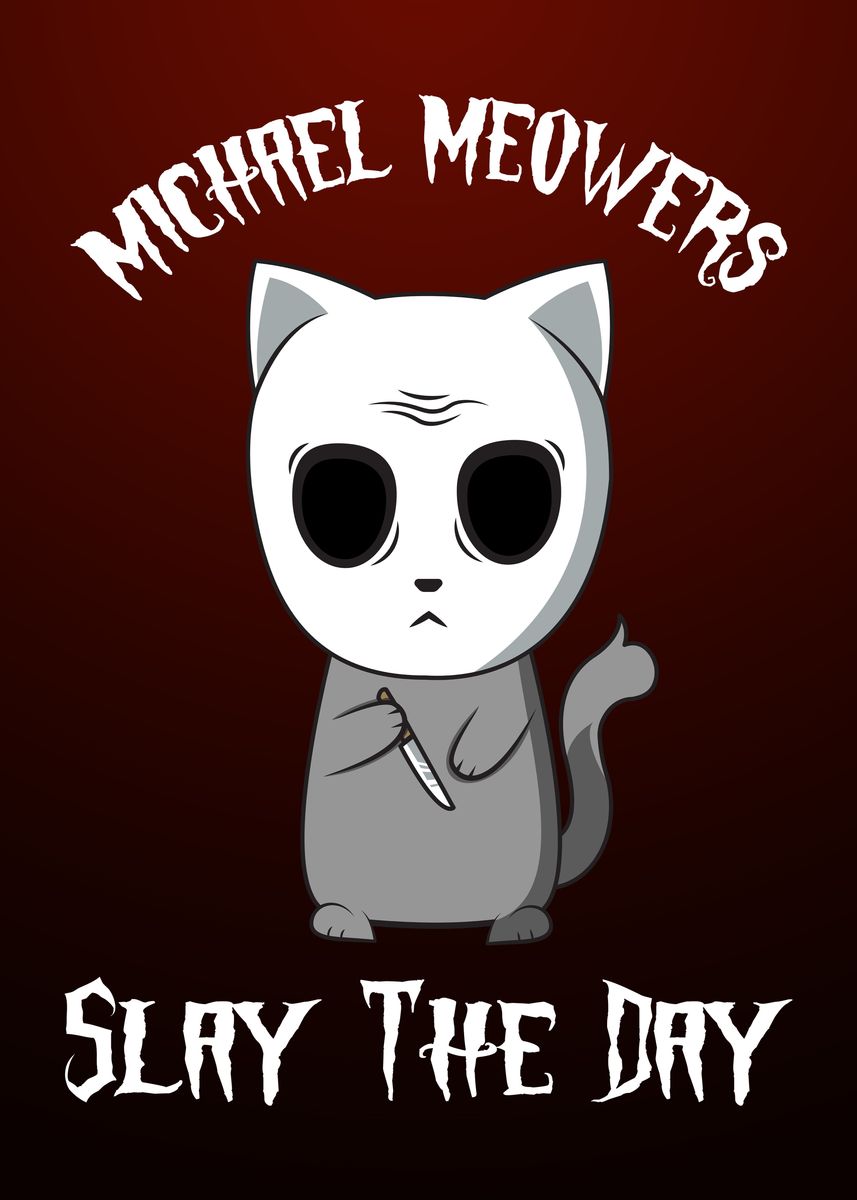 'Slasher Cat Horror Movie' Poster, picture, metal print, paint by ...