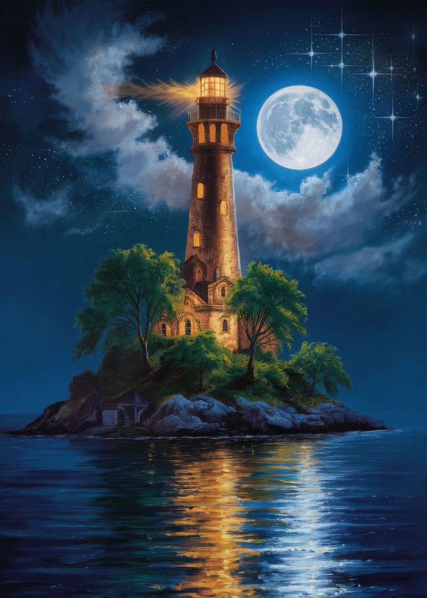 'Ancient Lighthouse' Poster, picture, metal print, paint by Cool Worker ...