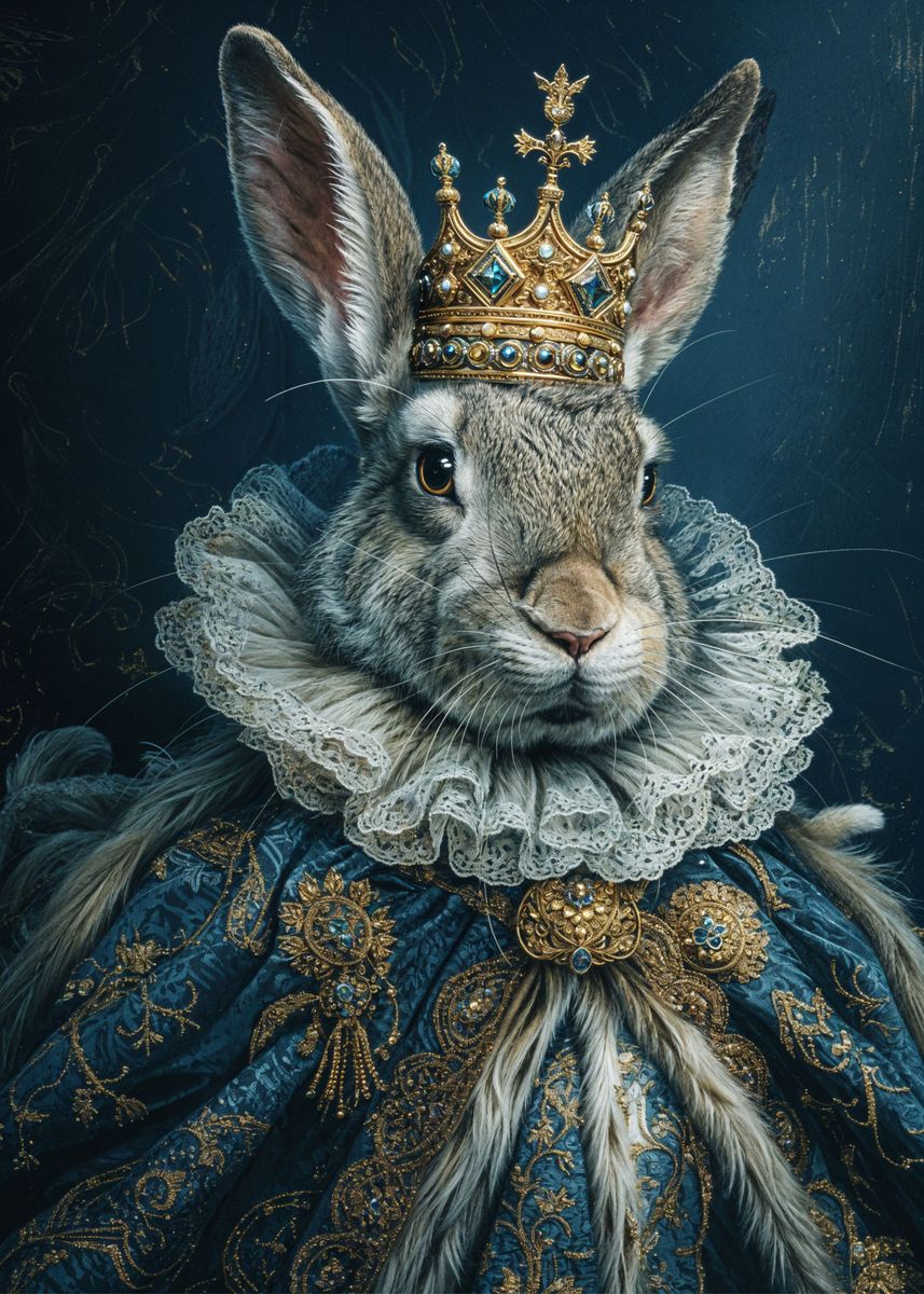 'Rabbit King' Poster, picture, metal print, paint by SuperNova | Displate