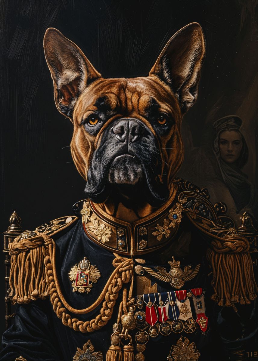 'Dog Emperor' Poster, picture, metal print, paint by SuperNova | Displate
