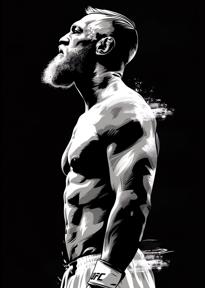 'Conor McGregor White' Poster, picture, metal print, paint by Echelon ...
