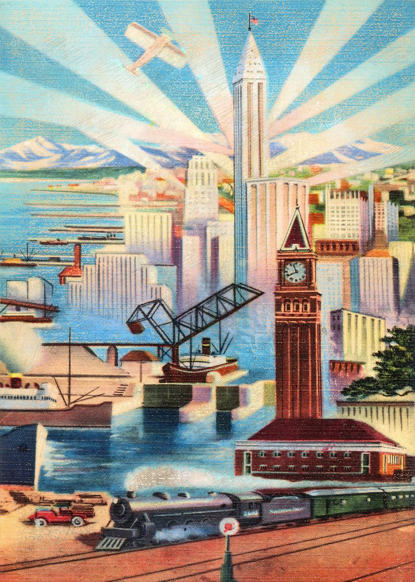 'vintage seattle' Poster, picture, metal print, paint by Tarjun Cantik ...