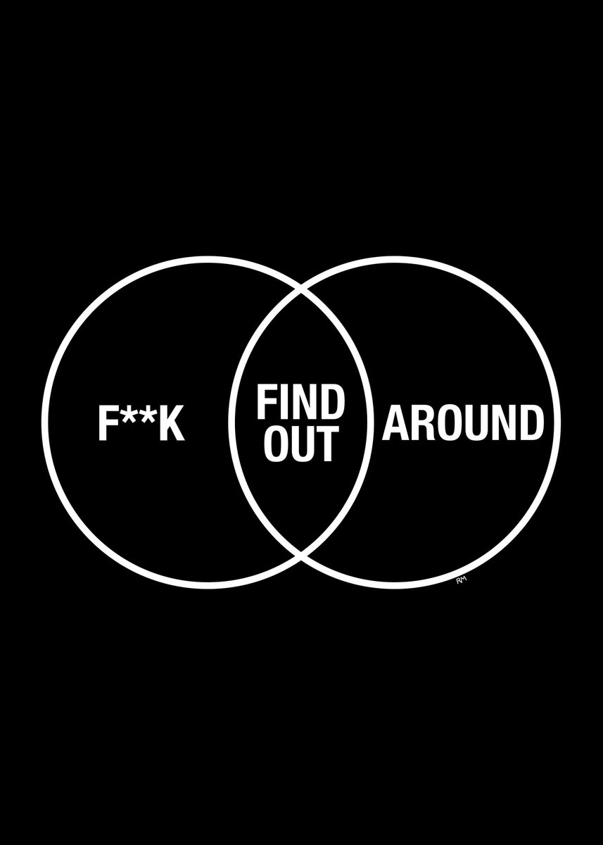 'F Around and Find Out' Poster, picture, metal print, paint by rocket ...