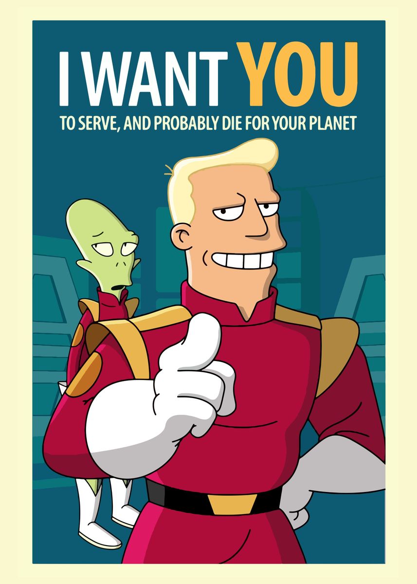 'Futurama Alien' Poster, picture, metal print, paint by Olgan Riberra ...