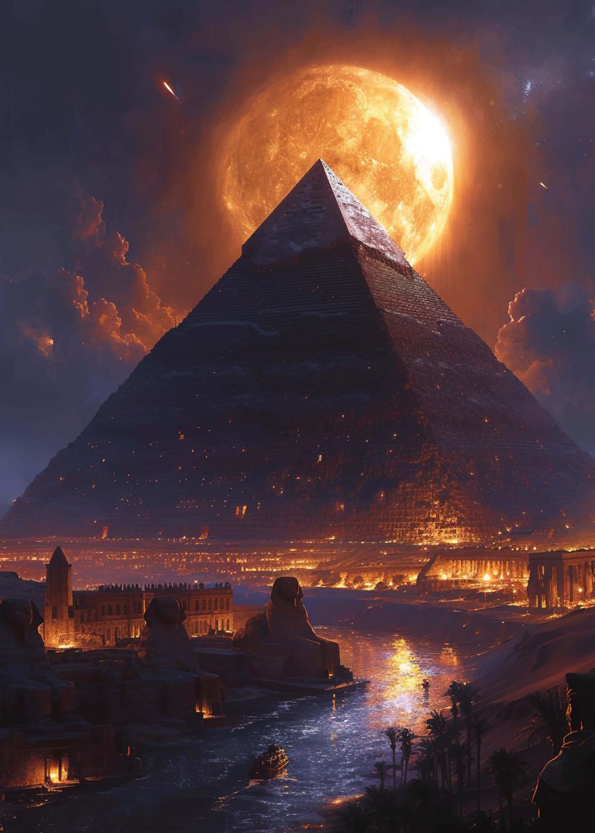 'Egyptian Pyramids' Poster, picture, metal print, paint by nguyencao ...