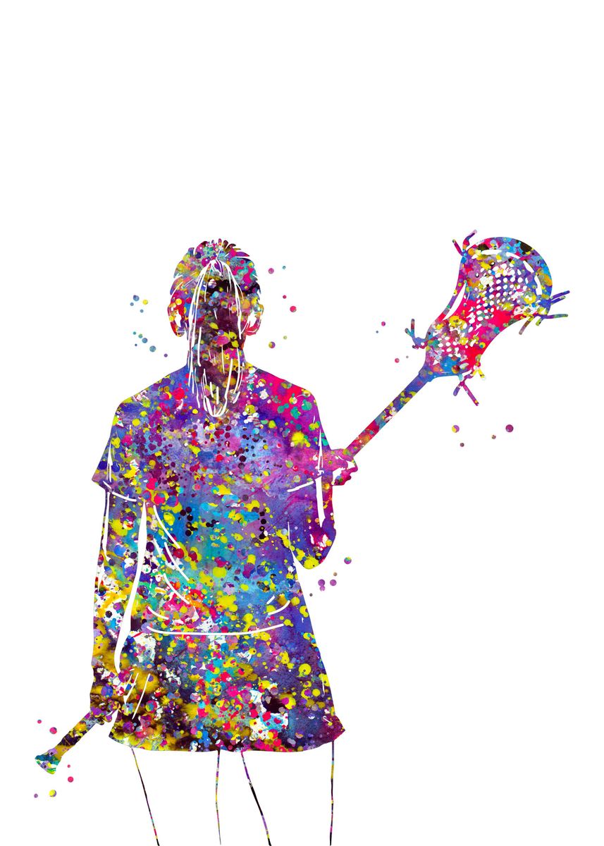 'Lacrosse Player Girl ' Poster, picture, metal print, paint by ...