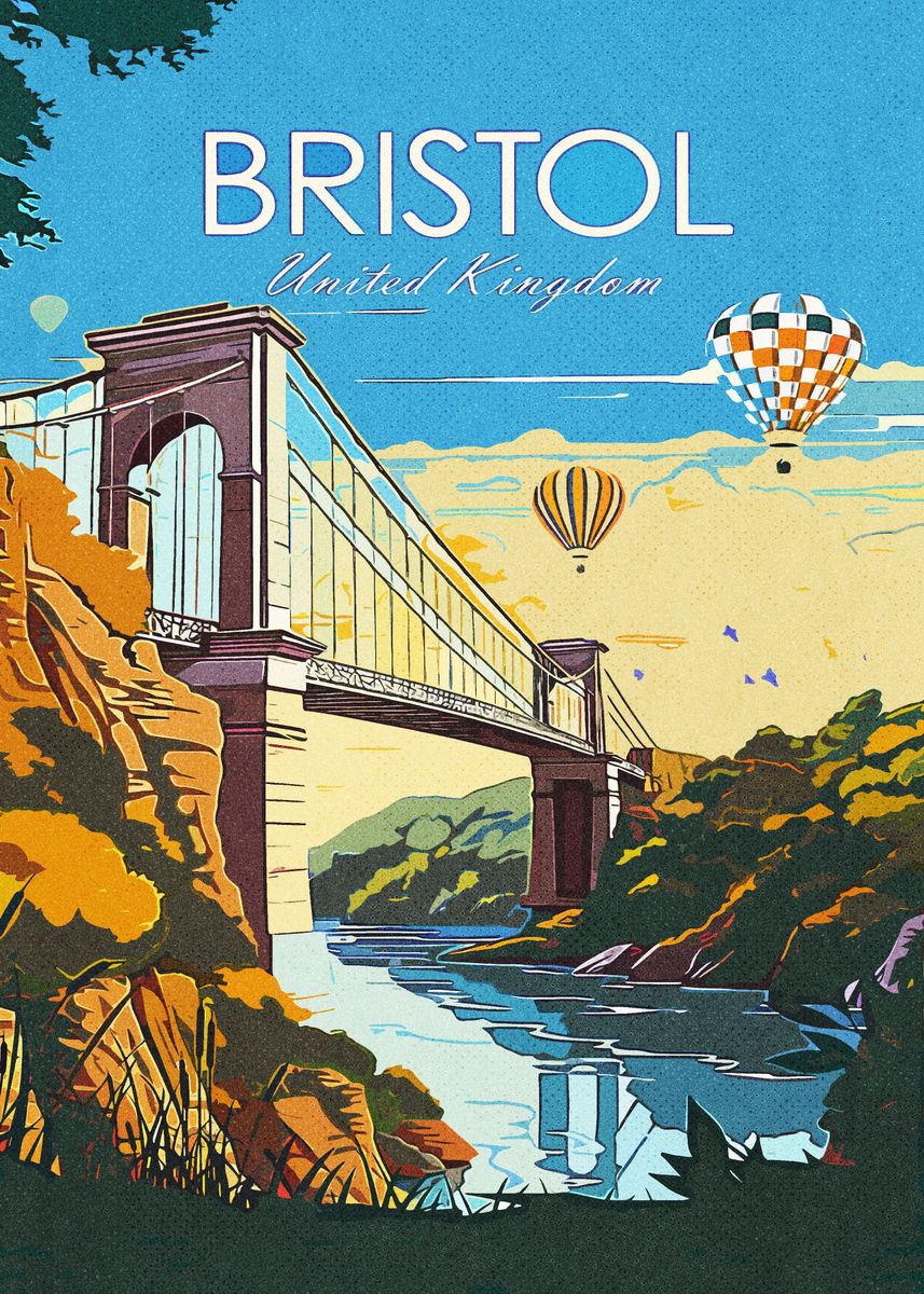 'Bristol Clifton Bridge' Poster, picture, metal print, paint by Nguyen ...