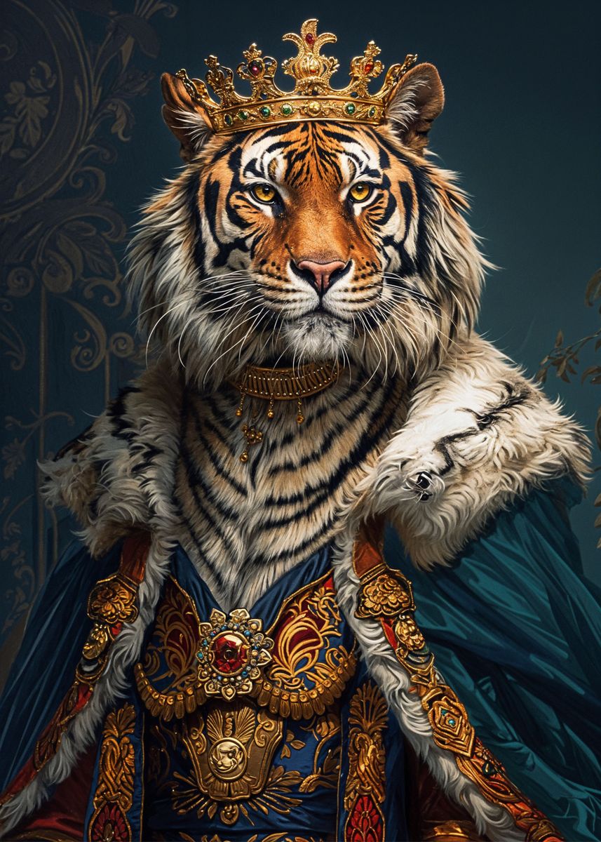 'Tiger King' Poster, picture, metal print, paint by SuperNova | Displate