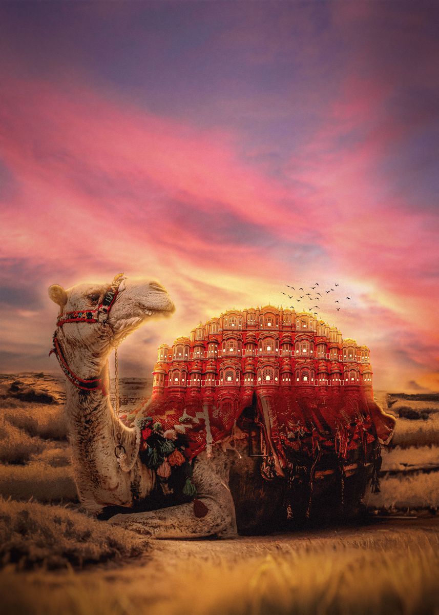 'Raja Camel' Poster, picture, metal print, paint by Pexel Bender | Displate