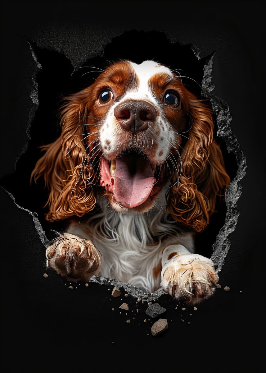 'English Springer Spaniel' Poster, picture, metal print, paint by ...