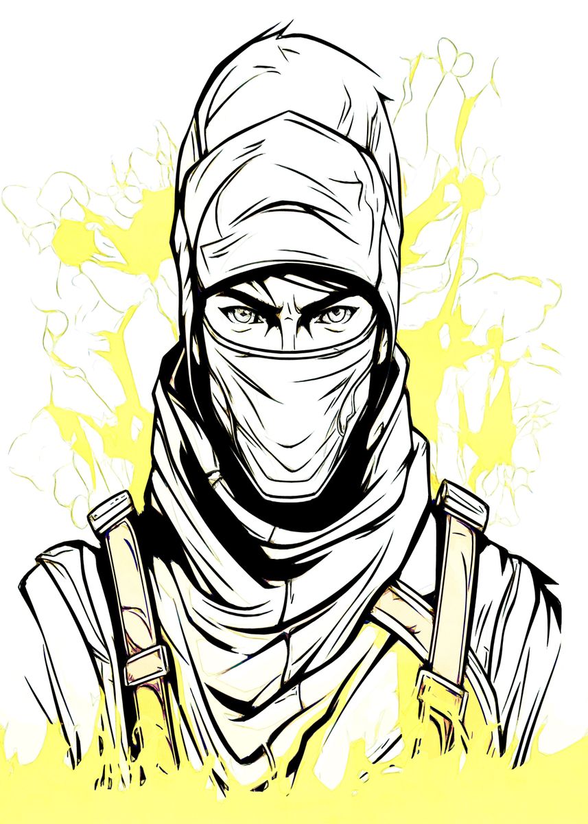 'ninja warrior' Poster, picture, metal print, paint by Hanan | Displate