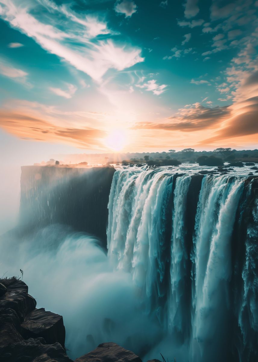 'Majesty at Victoria Falls' Poster, picture, metal print, paint by ...