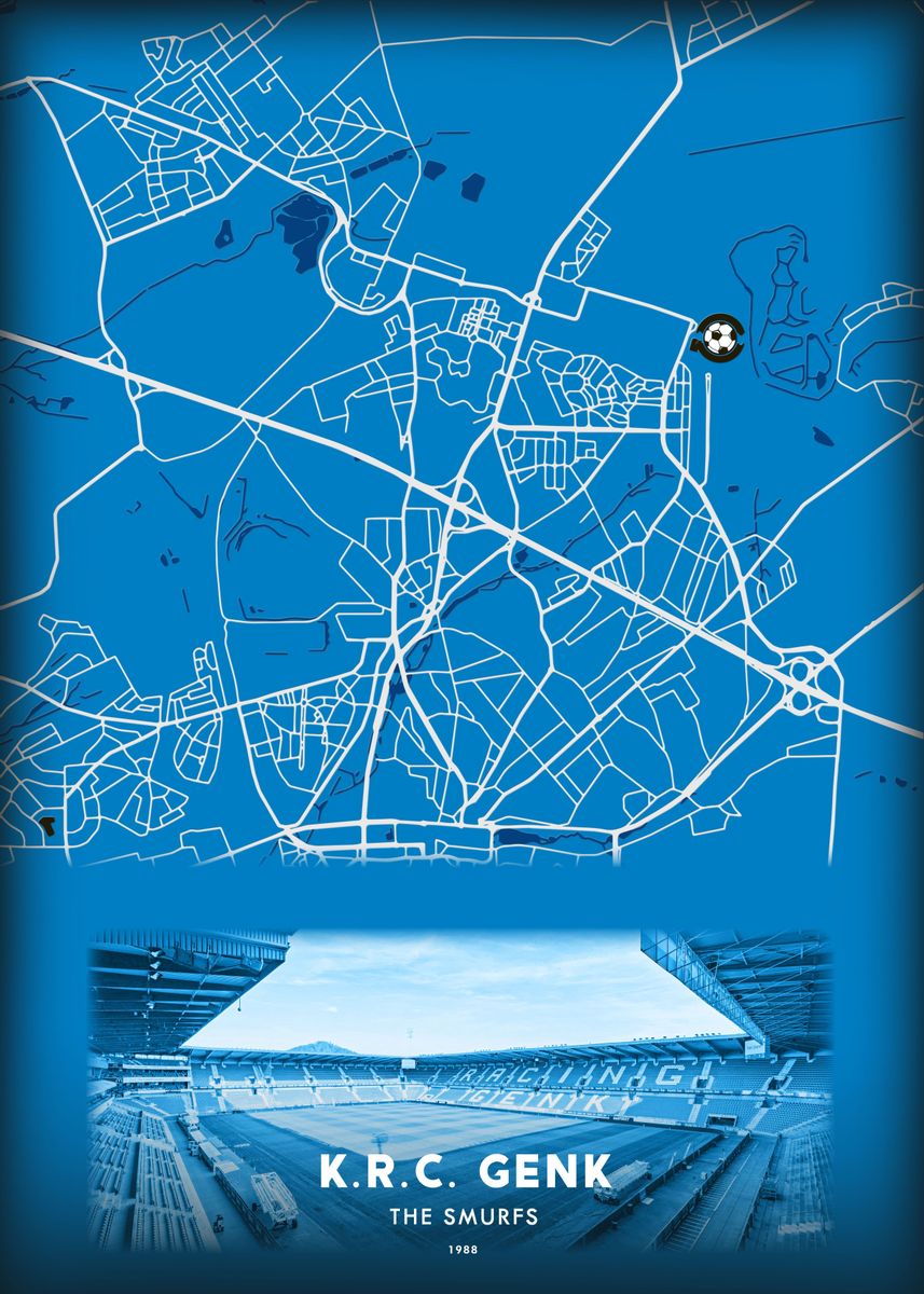 'Cegeka Arena Krc Genk ' Poster, picture, metal print, paint by Mey ...