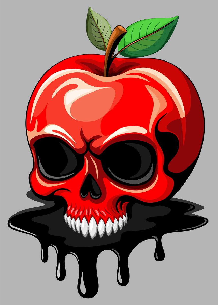 'Skull Poisoned Apple' Poster, picture, metal print, paint by ...