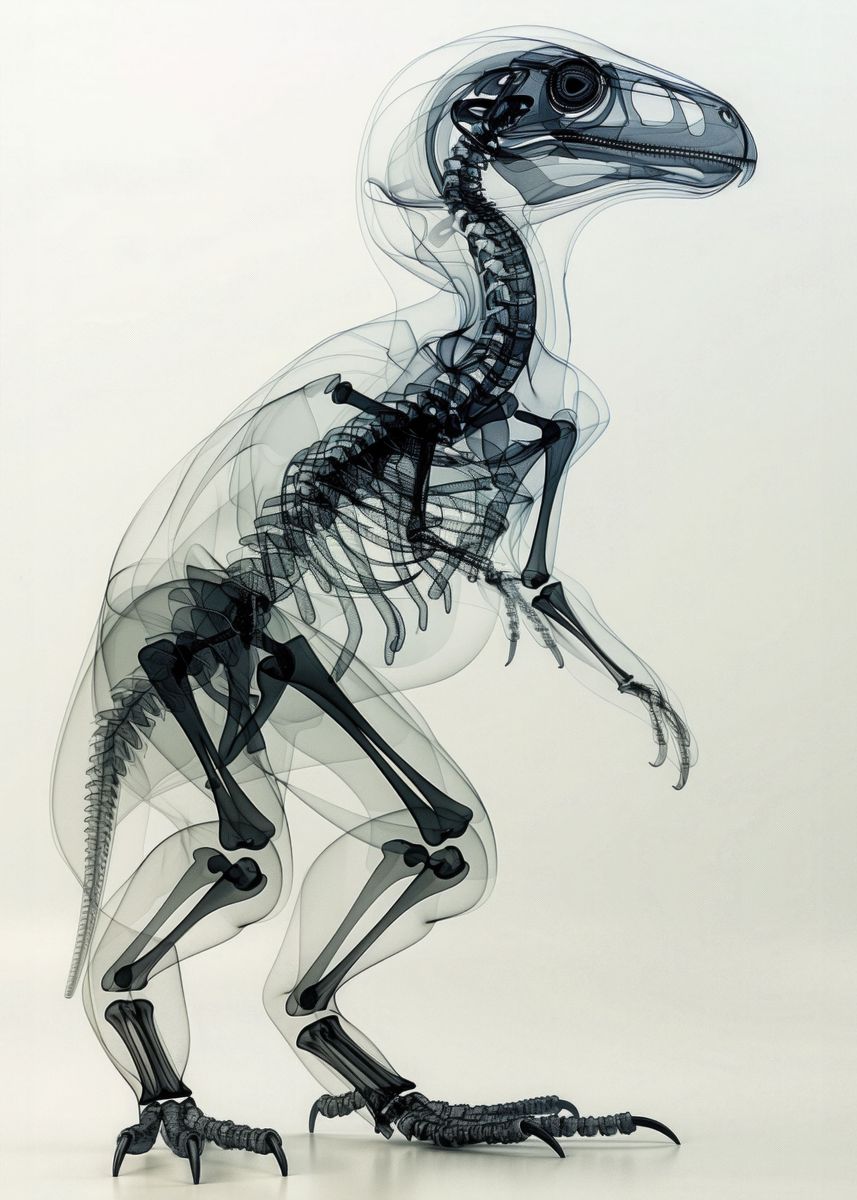 'dinosaur in xrays' Poster, picture, metal print, paint by Artsynth ...