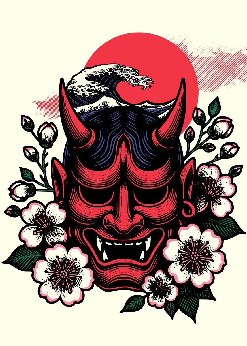 'demon oni pop art' Poster, picture, metal print, paint by du giang ...