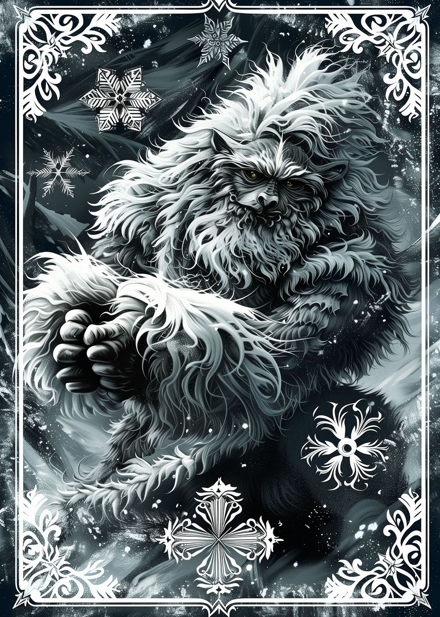 'Snow Beast' Poster, picture, metal print, paint by der Mumpitz | Displate