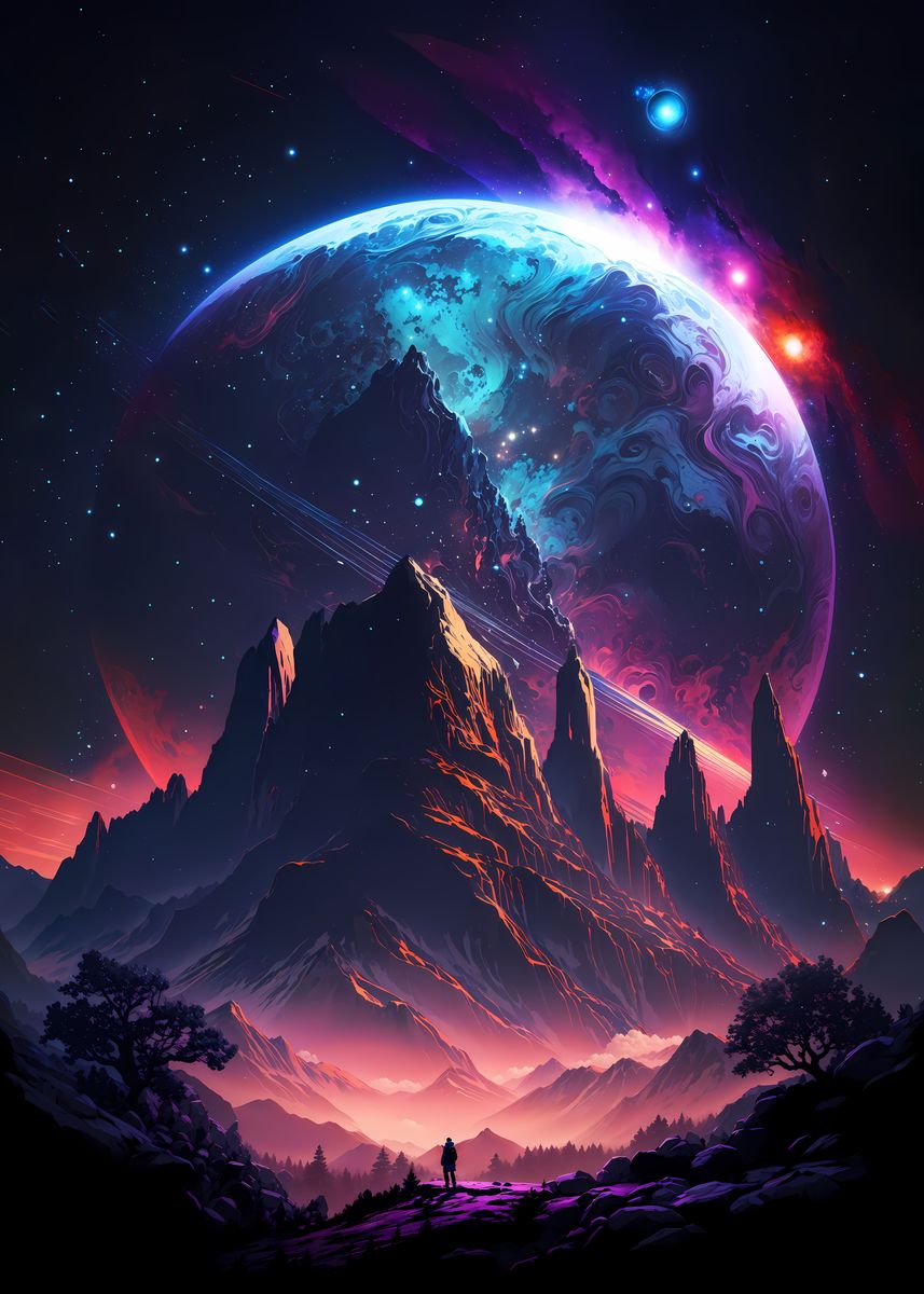 'Celestial Mirage' Poster, picture, metal print, paint by Luong Phat | Displate