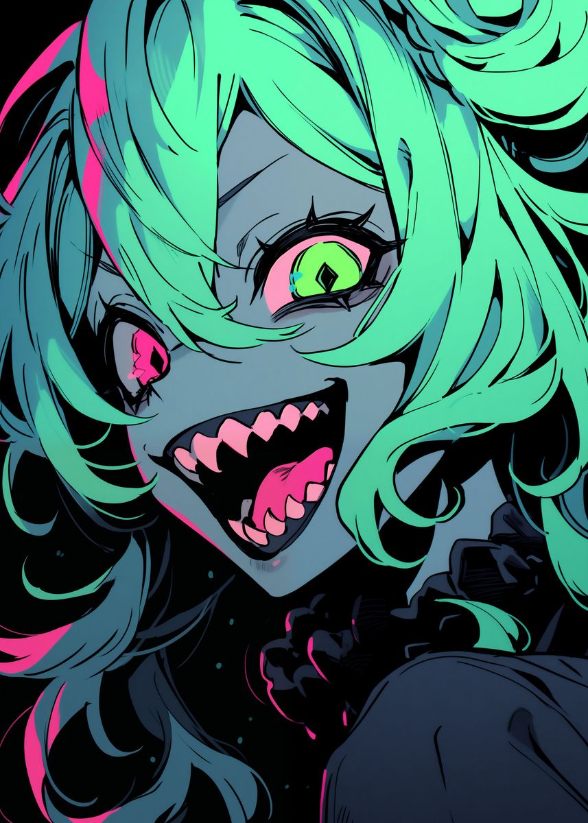 'Anime Monster Girl' Poster, picture, metal print, paint by Tomorrow ...