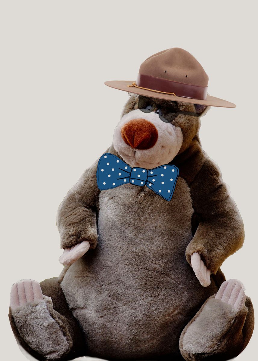 'Bear with ranger hat' Poster, picture, metal print, paint by Roberto ...