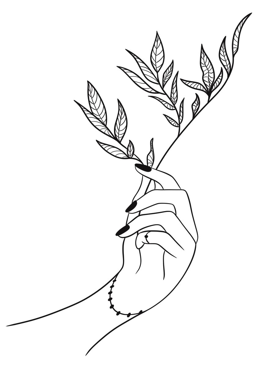 'Hand holding a branch 1' Poster, picture, metal print, paint by Ewy ...