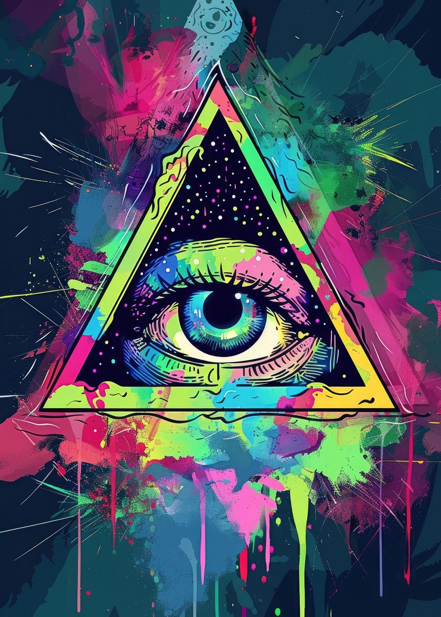 'Psychedelic All Seeing Eye' Poster, picture, metal print, paint by ...