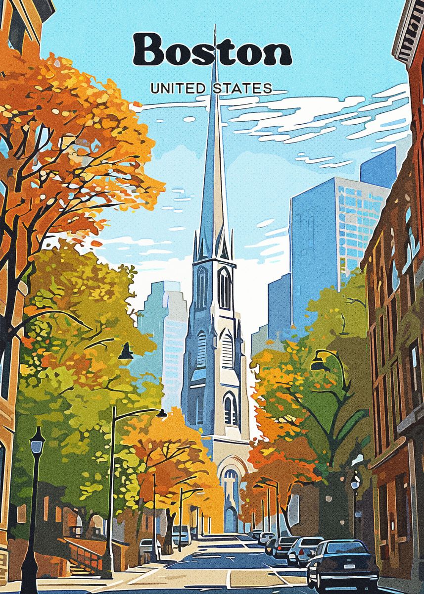 'Boston Travel' Poster, picture, metal print, paint by Nguyen Duc Hieu ...
