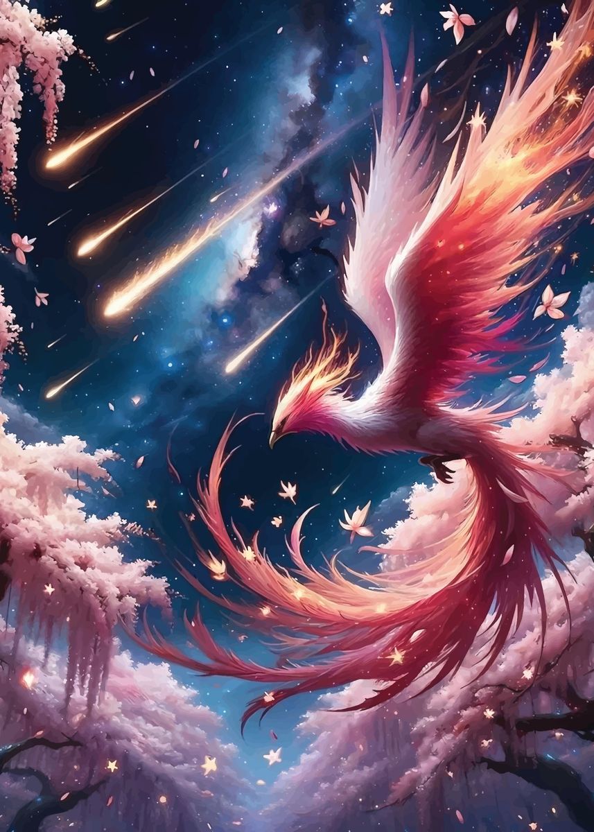 'Phoenix sakura anime' Poster, picture, metal print, paint by zuhaib ...