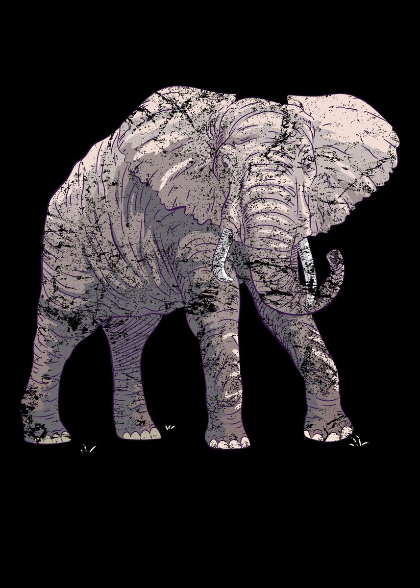 'Elephant Spirit Guide' Poster, picture, metal print, paint by Dominik ...