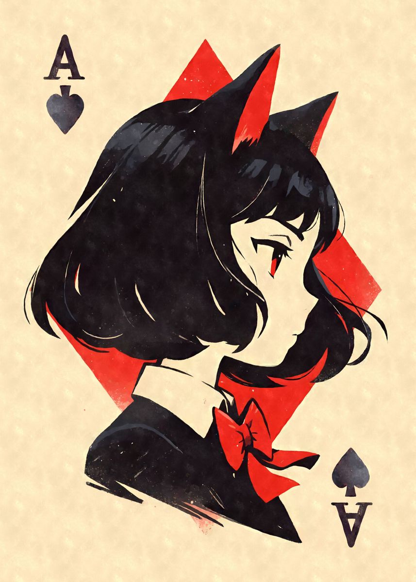 'Anime Girl Ace Card' Poster, picture, metal print, paint by Masaki ...