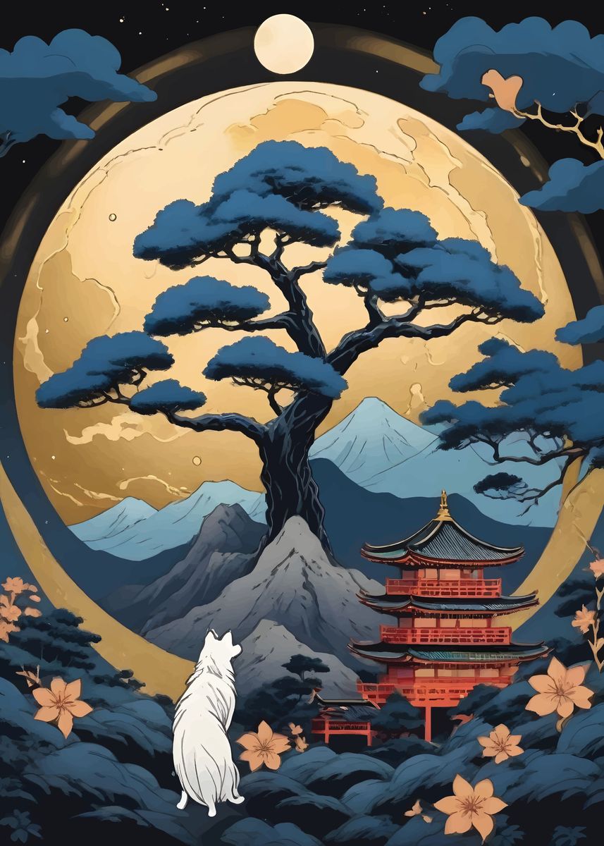 'Vintage japanese Tree ' Poster, picture, metal print, paint by Alex ...