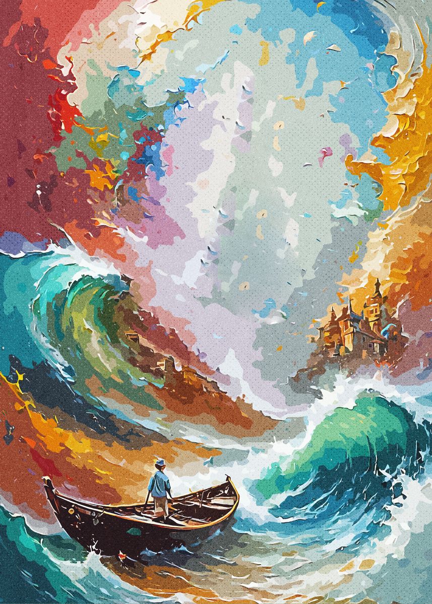 'Small boat painting ' Poster, picture, metal print, paint by Ammar ...